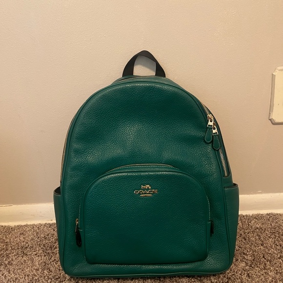 Coach | Bags | Coach Green Leather Backpack | Poshmark